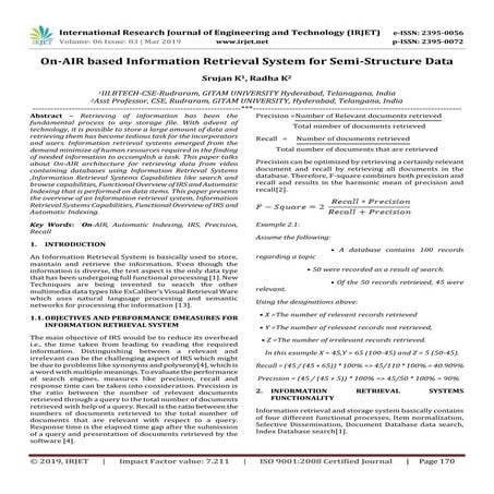 Irjet On Air Based Information Retrieval System For Semi Structure