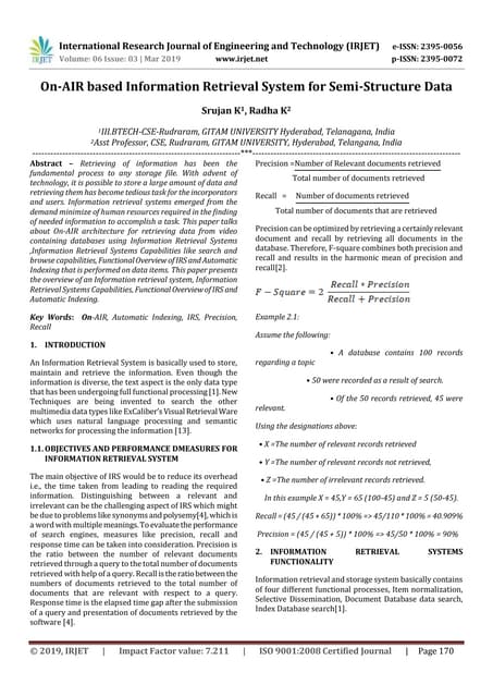 Irjet On Air Based Information Retrieval System For Semi Structure