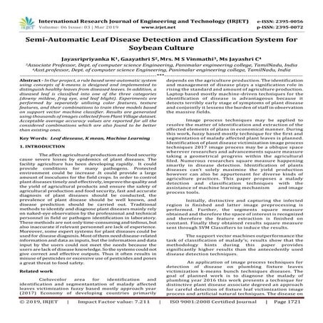 IRJET- Semi-Automatic Leaf Disease Detection and Classification System for Soybean Culture | PDF ...