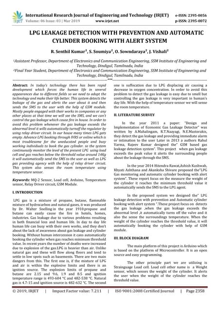 LPG gas leakage detection and protection system | PPTX
