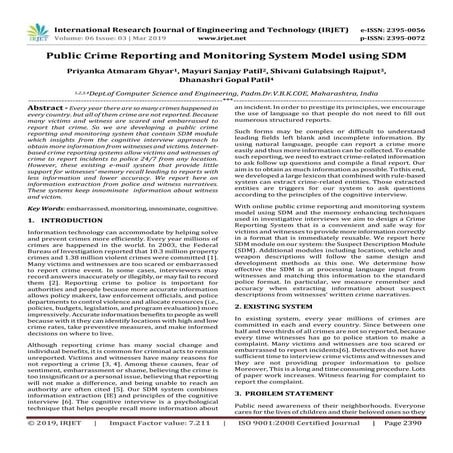 IRJET- Public Crime Reporting and Monitoring System Model using SDM | PDF