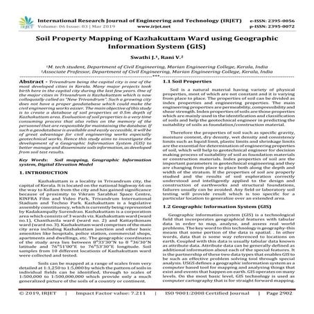 IRJET- Soil Property Mapping of Kazhakuttam Ward using Geographic Information System (GIS) | PDF