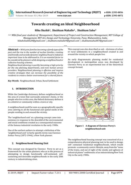 Neighbourhood unit (Clarence Perry) | PDF