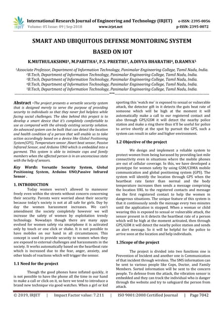Irjet Smart And Ubiquitous Defense Monitoring System Based On Iot Pdf