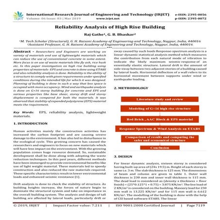 IRJET- Reliability Analysis of High Rise Building | PDF
