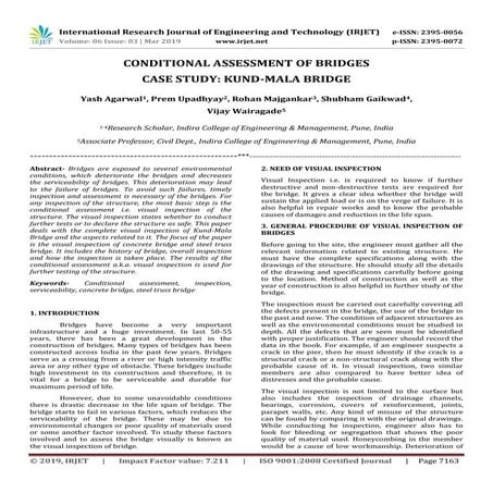 IRJET- Conditional Assessment of Bridges Case Study: Kund-Mala Bridge | PDF | Civil Engineering ...