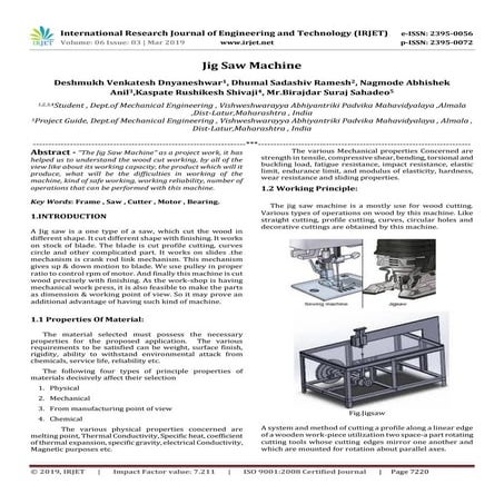 IRJET- Jig Saw Machine | PDF