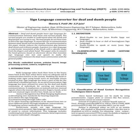 IRJET- Sign Language Converter for Deaf and Dumb People | PDF