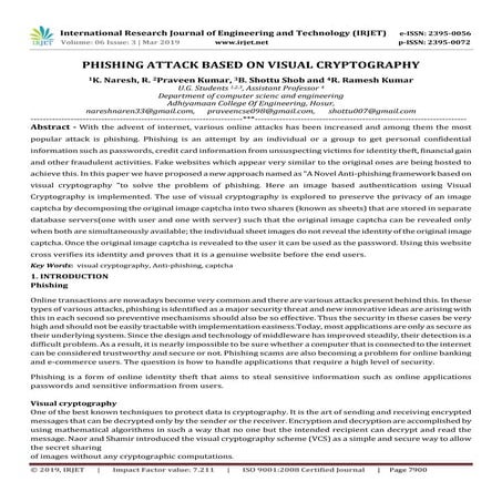 Irjet Phishing Attack Based On Visual Cryptography Pdf