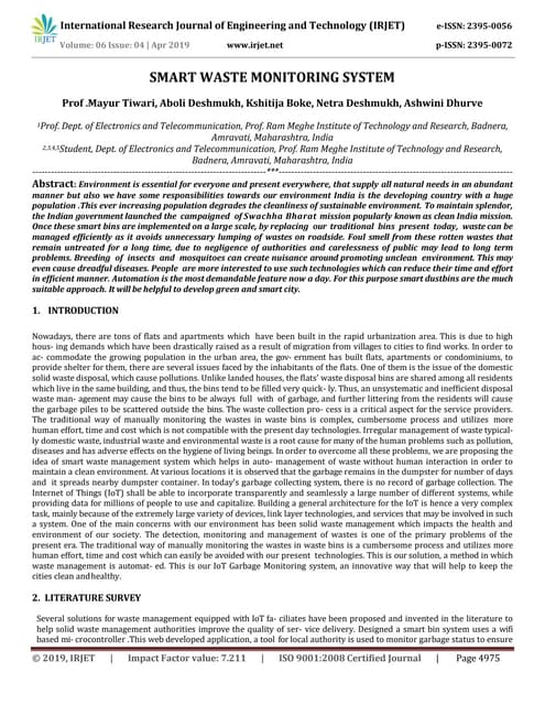 Smart waste management system | PPTX | Indoor Environmental Quality | Home & Garden