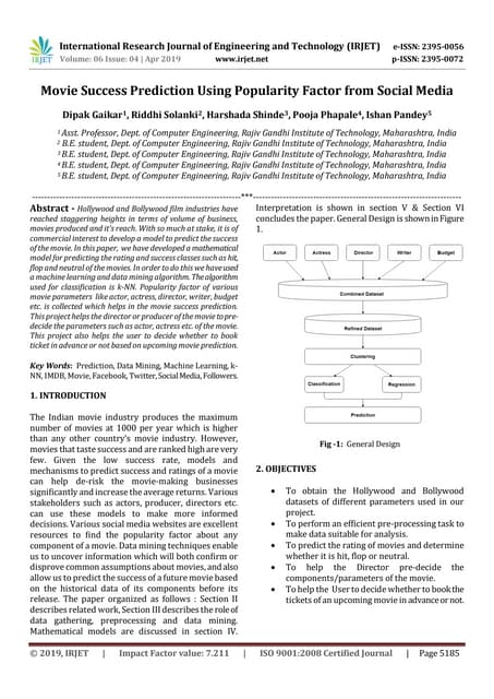 Predicting Movie Success on IMDb: A Data-Driven Approach | PPTX