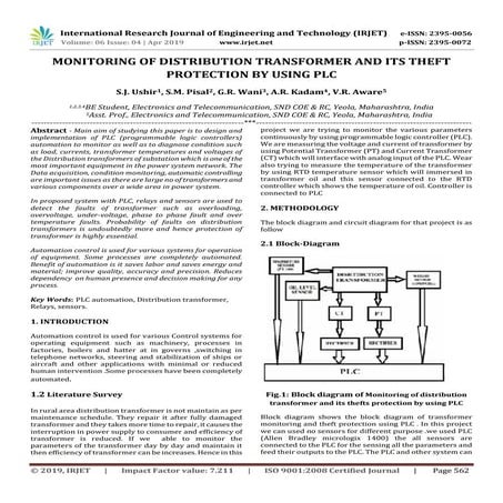 IRJET- Monitoring of Distribution Transformer and its Theft Protection by using PLC | PDF