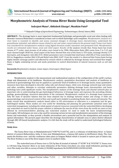 Morphometric Analysis of Drainage Basin.pptx | Geography | Science