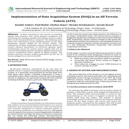 IRJET- Implementation of Data Acquisition System (DAQ) in an All ...