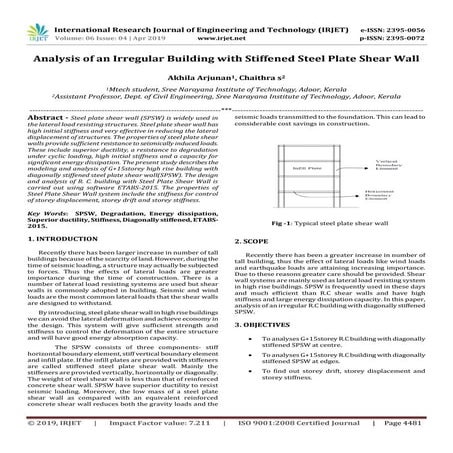 IRJET- Analysis of an Irregular Building with Stiffened Steel Plate ...