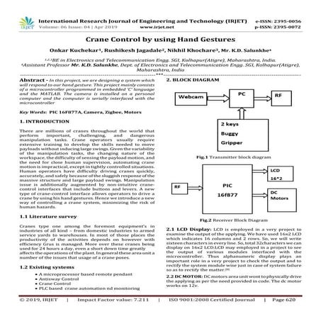 IRJET- Crane Control by using Hand Gestures | PDF