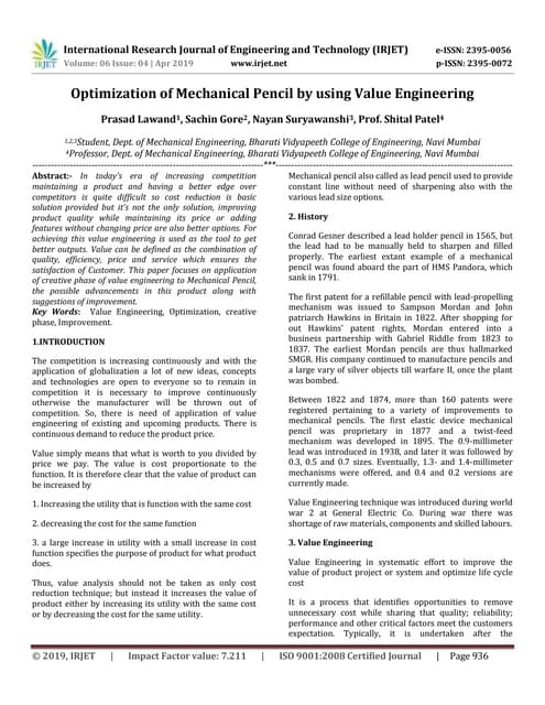 Concept of Value Engineering with Case Study | PDF