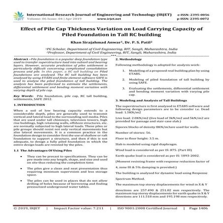 IRJET- Effect of Pile Cap Thickness Variation on Load Carrying Capacity ...