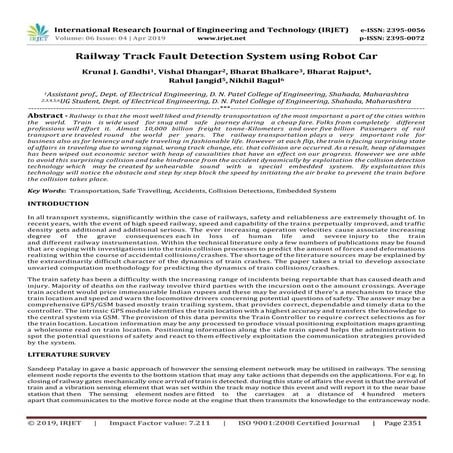Irjet Railway Track Fault Detection System Using Robot Car Pdf