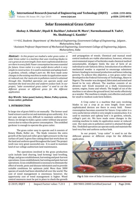 IOT based solar powered Grass cutting machine with Bluetooth remote ...