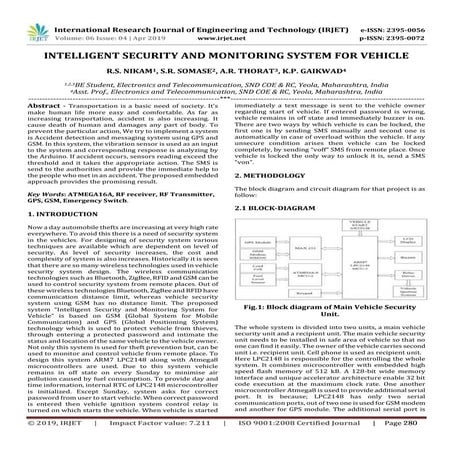 IRJET- Intelligent Security and Monitoring System for Vehicle | PDF | Auto Navigation Systems ...