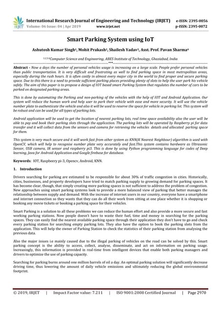 SMART CAR-PARKING SYSTEM USING IOT | PPTX