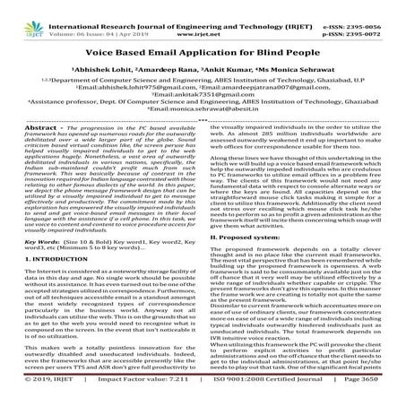 IRJET- Voice based Email Application for Blind People | PDF