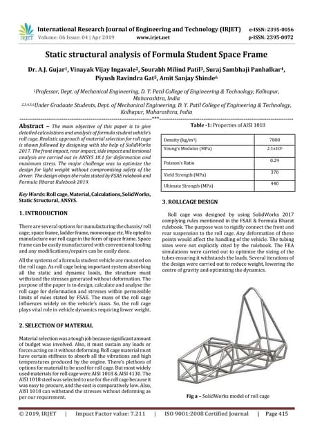 IRJET- Design and Durability Analysis of Ladder Chassis Frame | PDF | Commercial Trucks | Auto ...