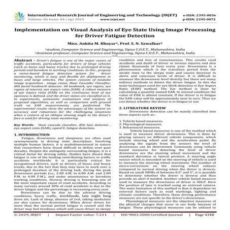 Irjet Implementation On Visual Analysis Of Eye State Using Image