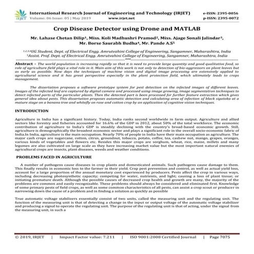Irjet Crop Disease Detector Using Drone And Matlab Pdf 