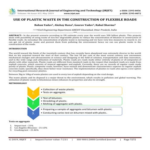 plastic in road construction | PPTX