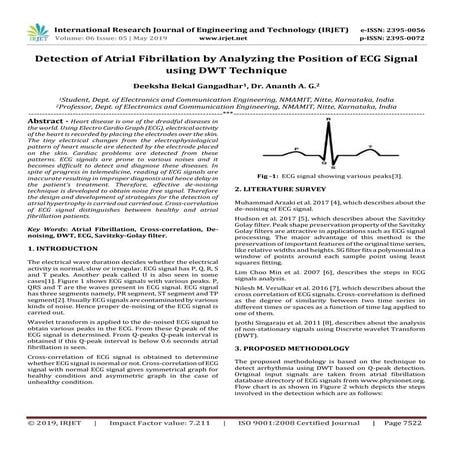 Irjet Detection Of Atrial Fibrillation By Analyzing The Position Of