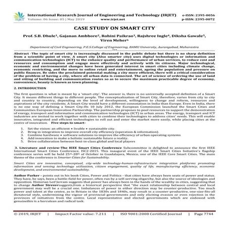 Case Study on Smart City | PDF