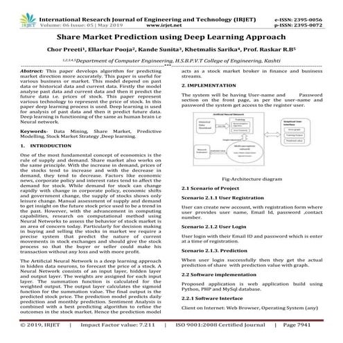 Irjet Share Market Prediction Using Deep Learning Approach Pdf