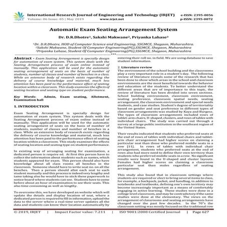 IRJET- Automatic Exam Seating Arrangement System | PDF
