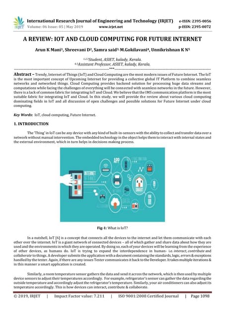 Cloud of things (IoT + Cloud Computing) | PPT