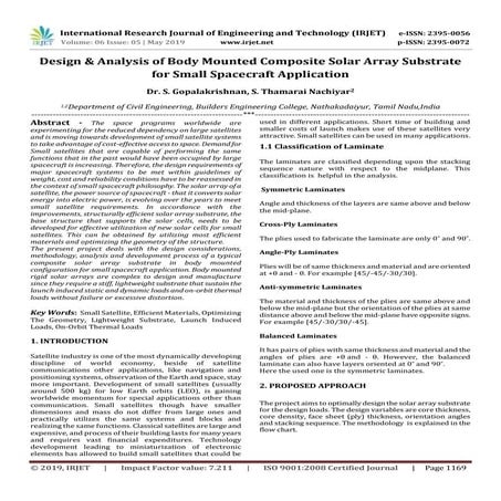 Irjet Design And Analysis Of Body Mounted Composite Solar Array