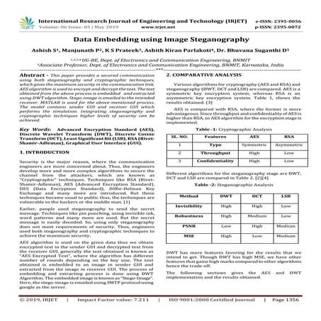 Irjet Data Embedding Using Image Steganography Pdf 