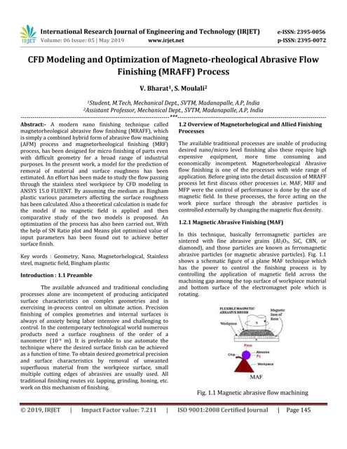 Magnetorheological finishing : A review | PPT