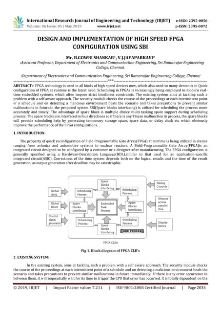 Irjet Design And Implementation Of High Speed Fpga Configuration Using