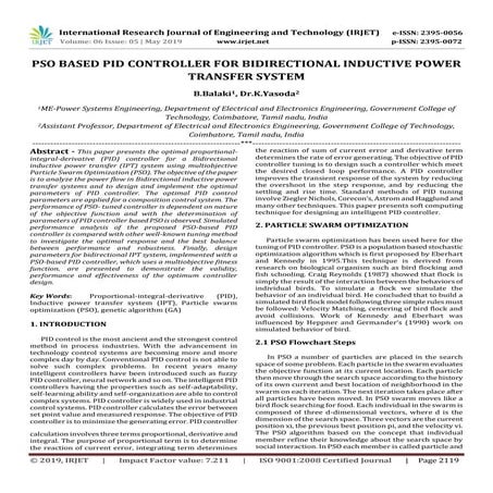 Irjet Pso Based Pid Controller For Bidirectional Inductive Power