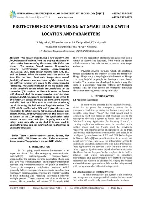 women security on IOT | PPTX