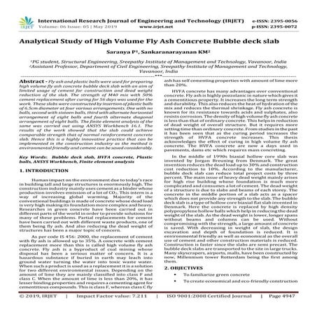 IRJET- Analytical Study of High Volume Fly Ash Concrete Bubble Deck Slab | PDF