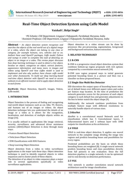 IRJET- Real-Time Object Detection System using Caffe Model | PDF IRJET- Real-Time Object Detection System using Caffe Model | PDF