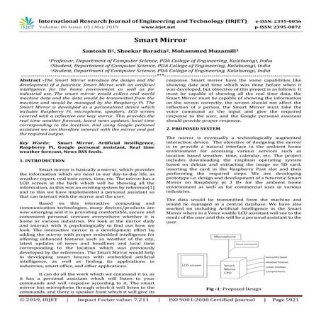 IRJET- Smart Mirror | PDF