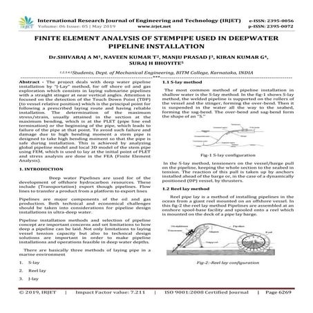 IRJET- Finite Element Analysis of Stempipe Used in Deepwater Pipeline Installation | PDF