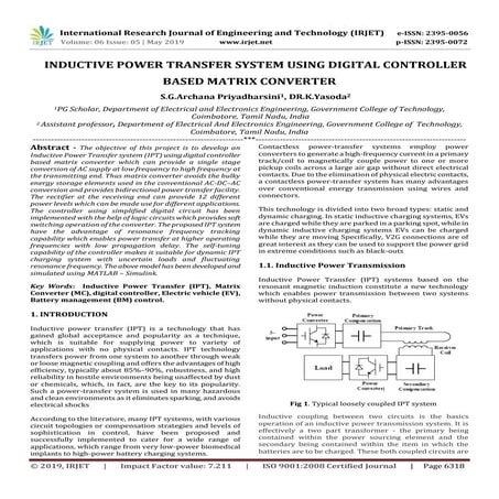 IRJET- Inductive Power Transfer System using Digital Controller based Matrix Converter | PDF