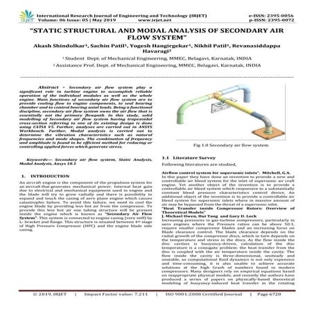 Irjet Static Structural And Modal Analysis Of Secondary Air Flow