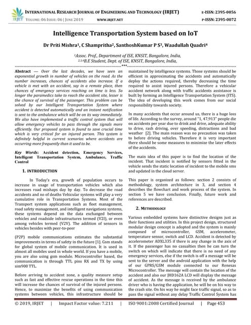 Iot Based Smart Ambulance Monitoring System With Traffic Light Control Pdf