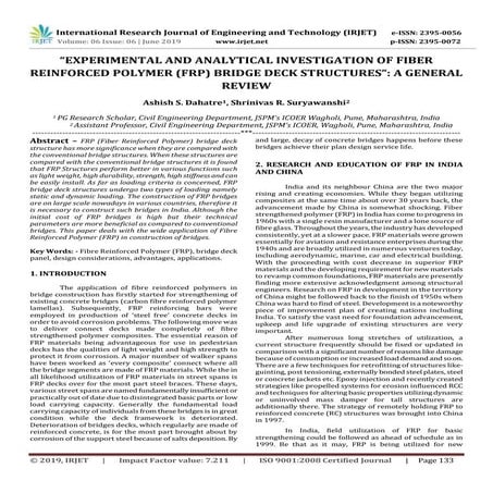 IRJET- Experimental and Analytical Investigation of Fiber Reinforced ...